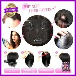 Accessories | Human Hair Topper With Bangs Swiss Lace Base Thinning ...